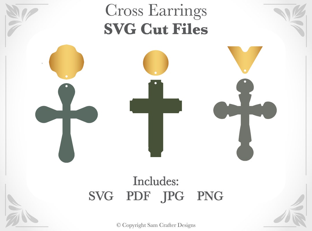 Cross Symbol Church Jesus Christ Christianity Theme Earrings SVG ...