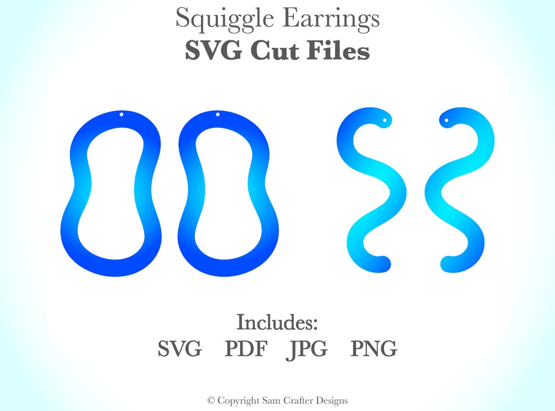 Squiggle Shapes Earring Design DIY Easy SVG Pdf PNG Cut Files Wood ...