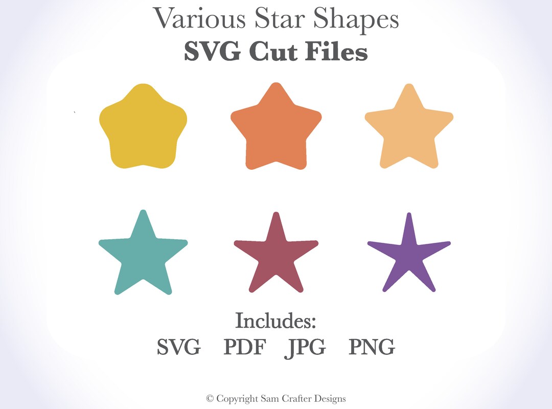 Star Shapes Variety Pack Space Astronomy Galaxy SVG Cut Files Design ...