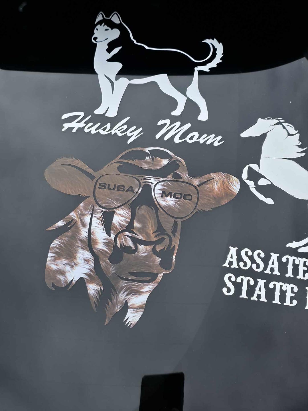 Moo Moo Car Decal Free Shipping Cow With Sunglasses - Etsy