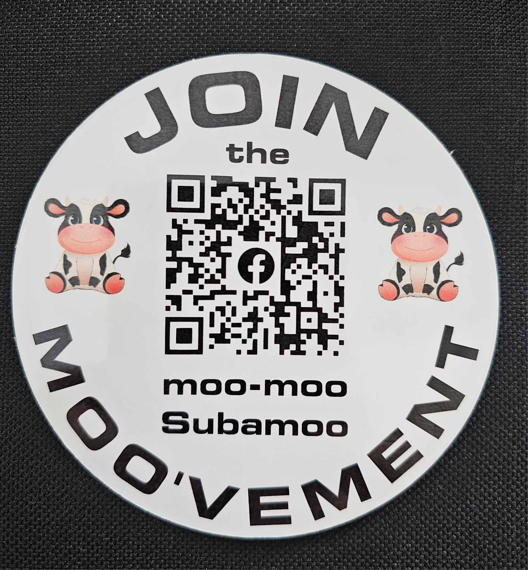 Subie Moo Moo Subaru Car Sticker Facebook QR Code Sticker FREE Shipping ...