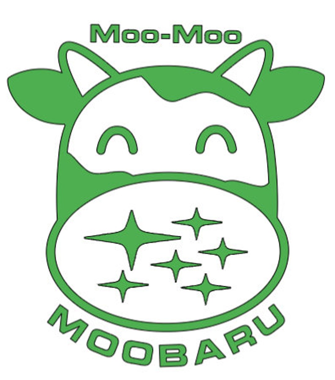 Subie Moo Moo Moobaru Cow Face Car Decal Subaru Moo'vement Movement ...