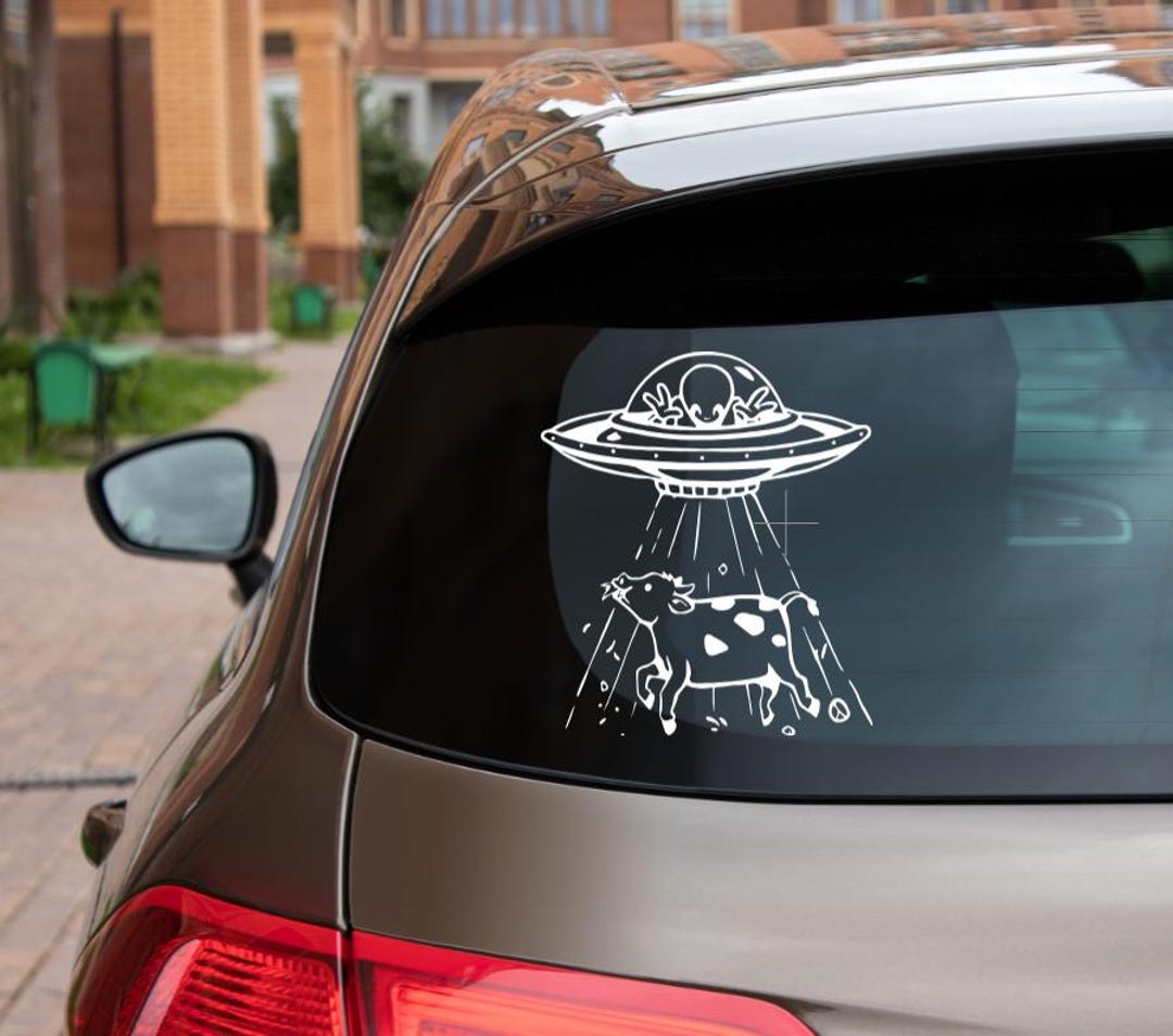 UFO Moo Moo Car Decal FREE Shipping - Etsy