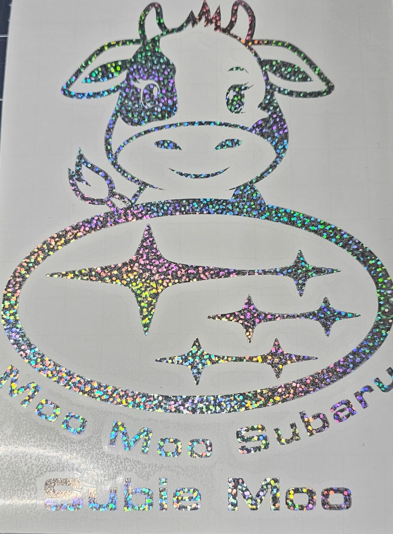 Moo Moo Subaru Car Decal Subie Moo HOLOGRAPHIC - Etsy.de