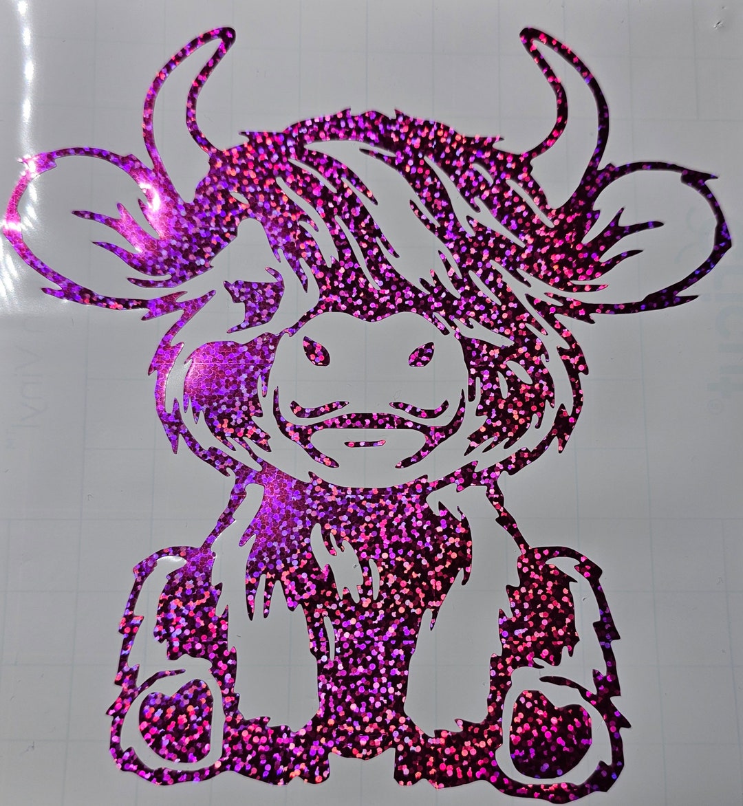 Holographic Highland Cow Moo Moo Car Decal FREE Shipping NO WORDS - Etsy
