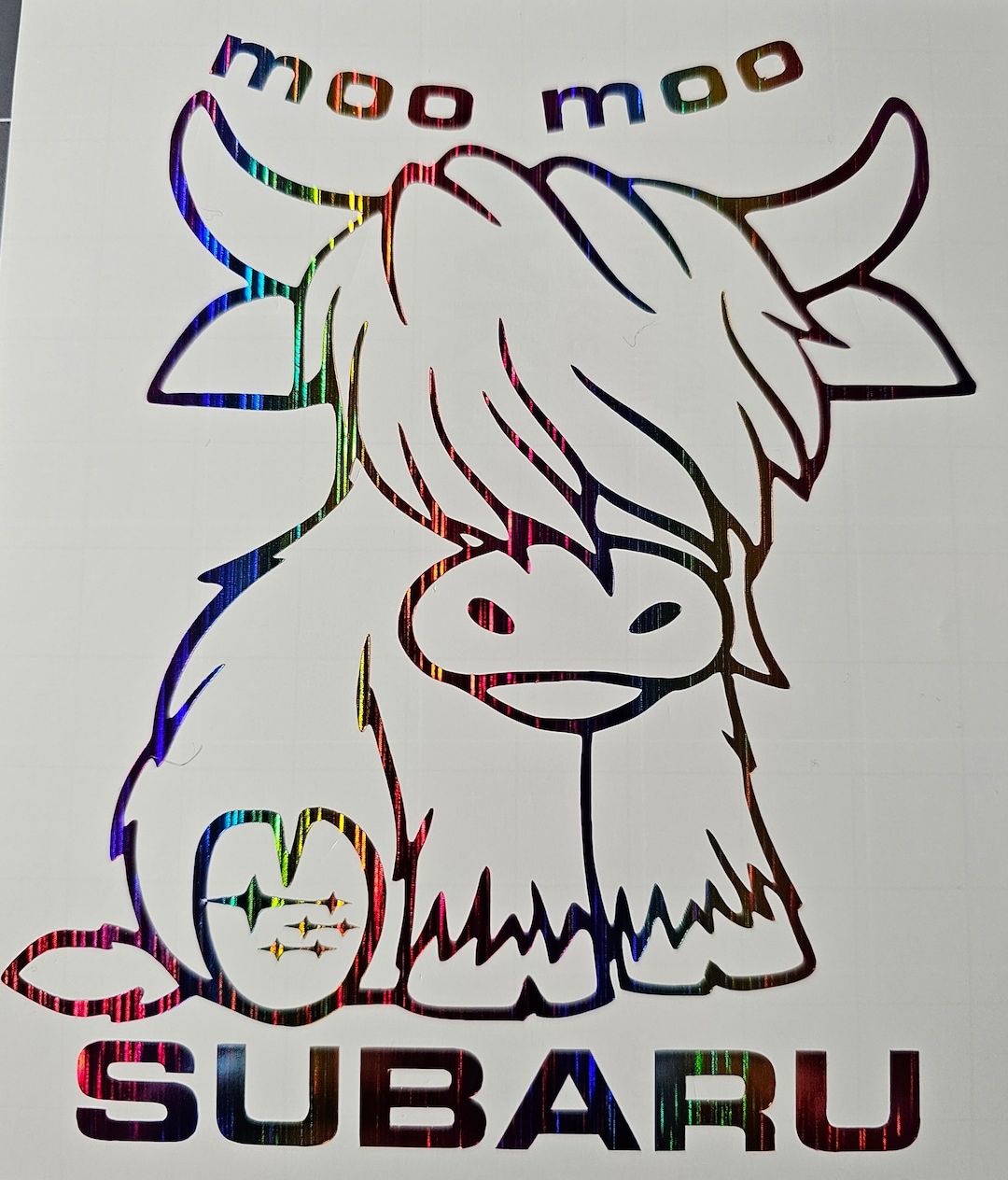 Rainbow Holographic Moo Subaru Highland Car Decal Subie Moo - Etsy