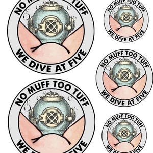 Set Options No Muff Too Tuff We Dive at Five Waterproof Sticker Free ...