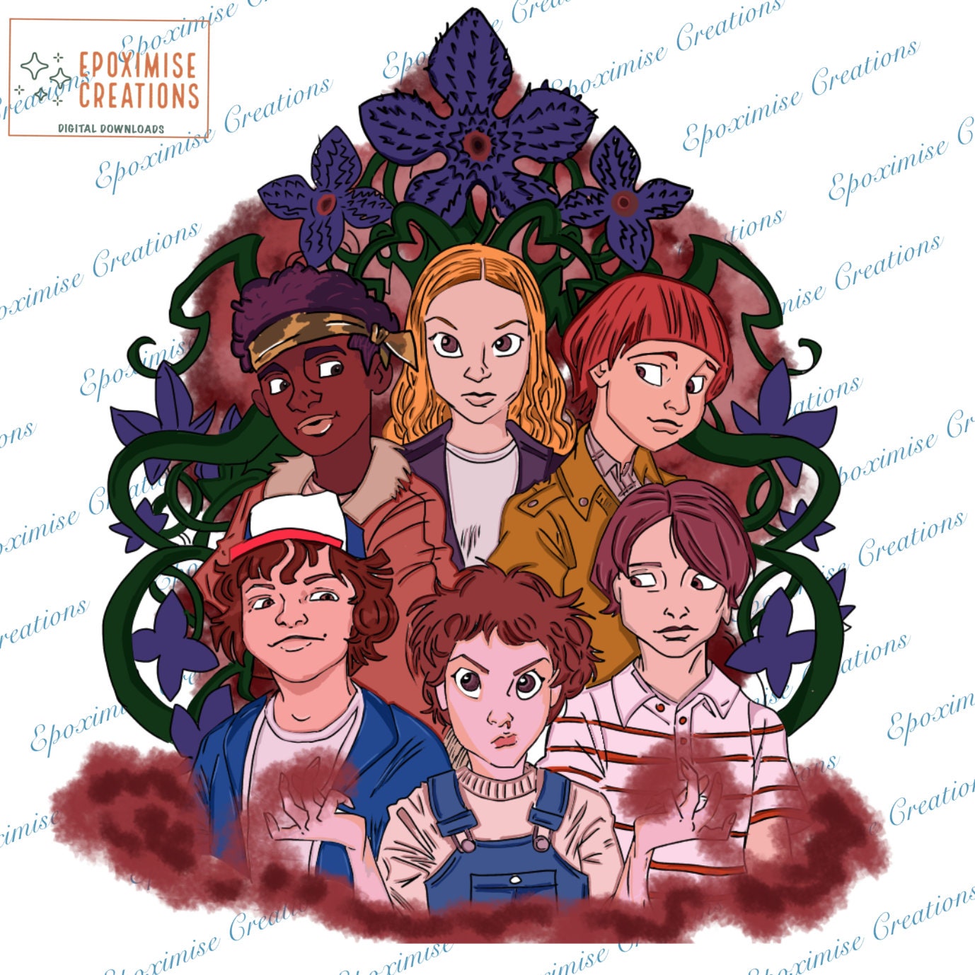 Stranger Things PNG, Hellfire Png, Retro Vintage Print, Neon Png File ...