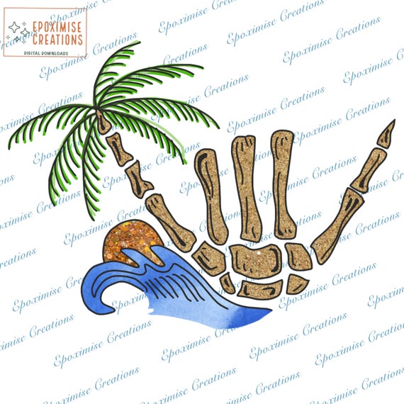 Hand Aloha Mahalo Shaka Hang Loose PNG Skeleton Hang - Etsy