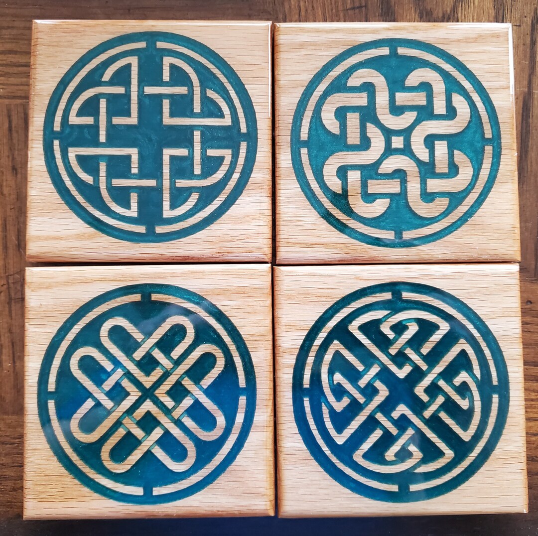 Wood Celtic Knot Coasters - Etsy