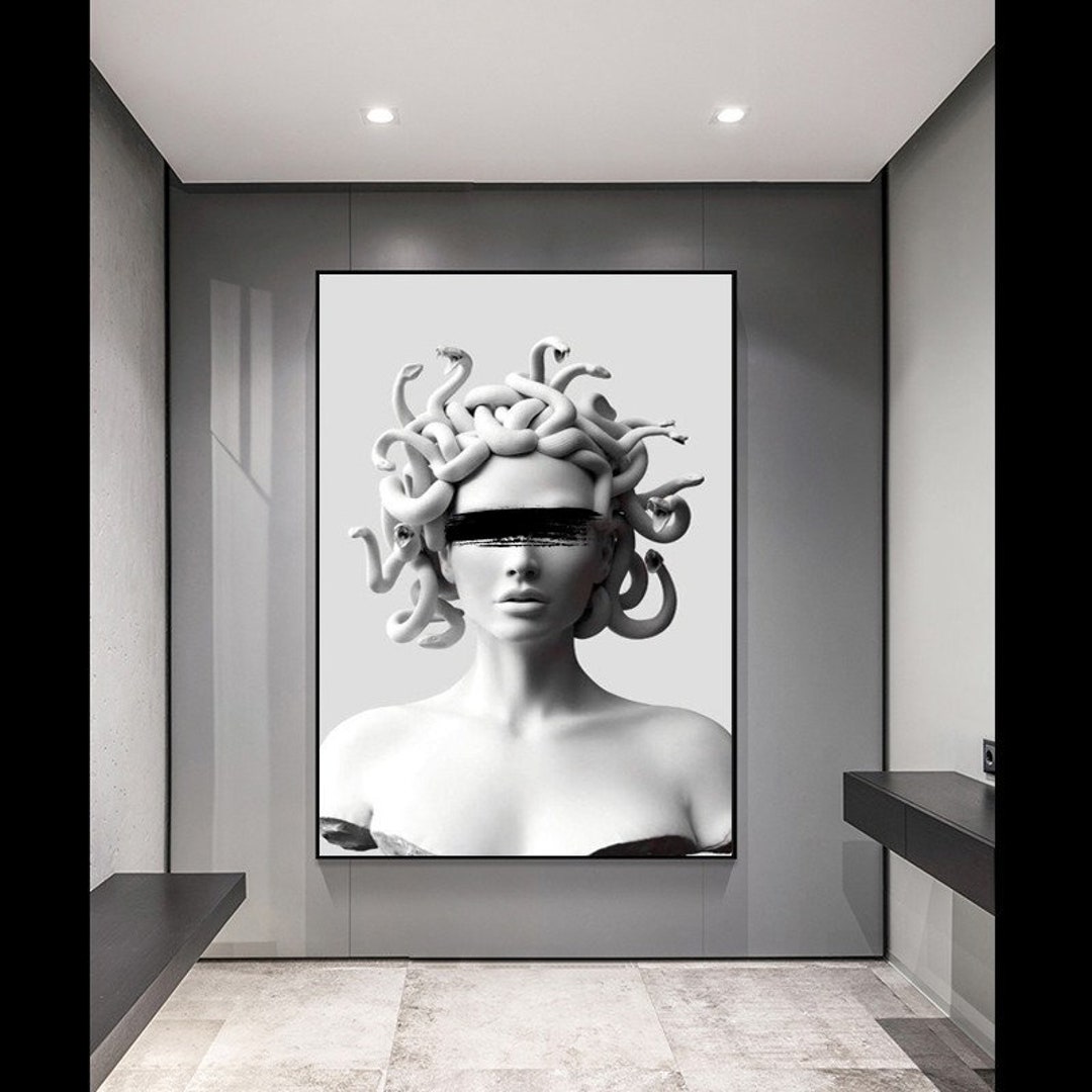Modern Medusa Canvas Wall Art, Urban Style Canvas, Modern Wall Art ...