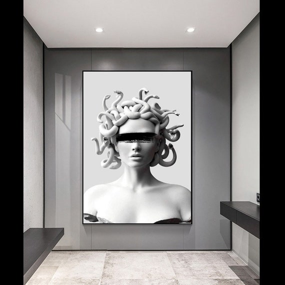 Modern Medusa Canvas Wall Art Urban Style Canvas Modern Wall - Etsy