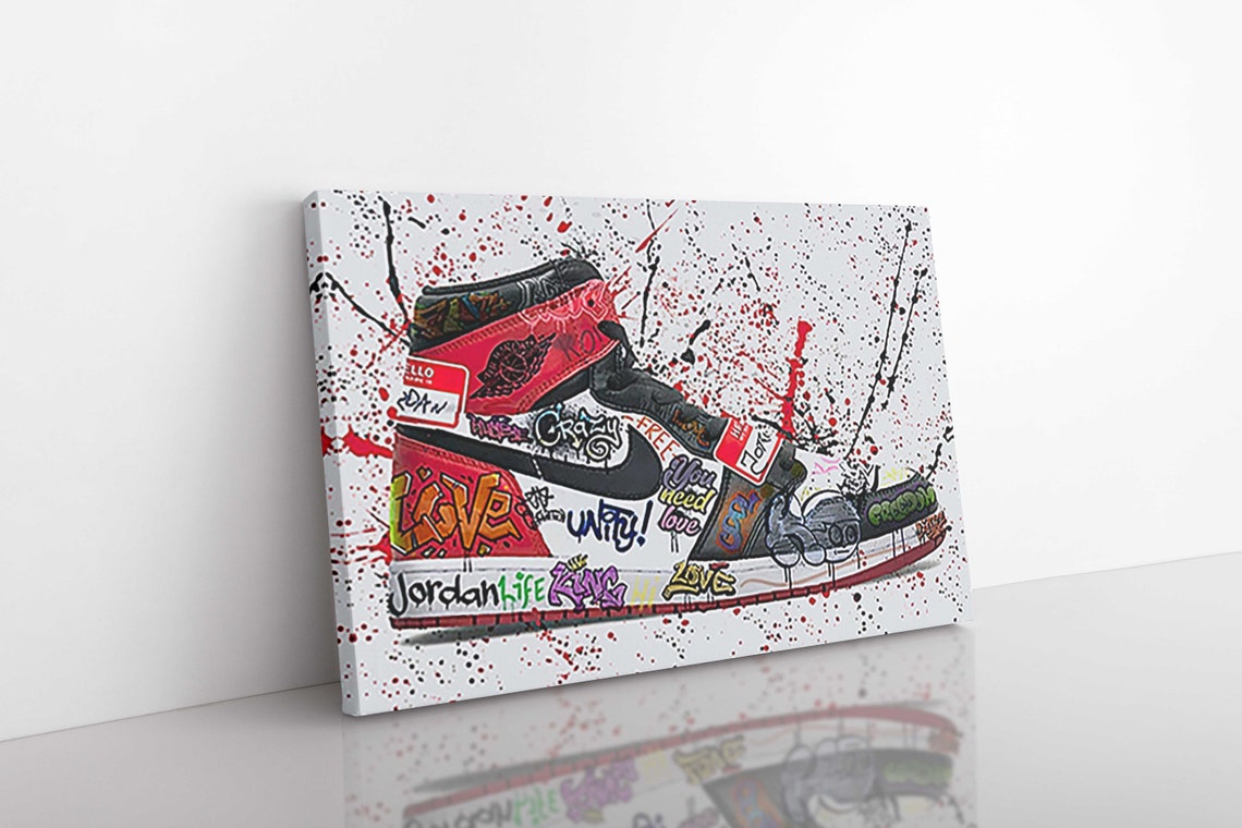 Graffiti Jordans Canvas Wall Art Urban Style Canvas Graffiti - Etsy