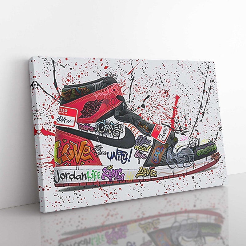Graffiti Jordans Painting - Etsy