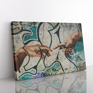 Creation of Adam Graffiti Canvas Wall Art Urban Style Canvas - Etsy