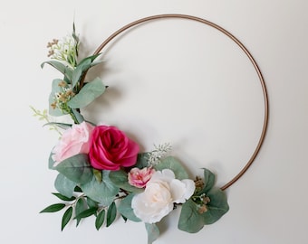 Minimalist Hoop Spring Wreath Farmhouse Wreath Simple | Etsy