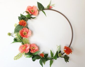 Minimalist Hoop Spring Wreath Farmhouse Wreath Simple | Etsy