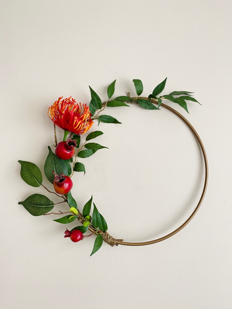Minimalist Hoop Spring Wreath Farmhouse Wreath Simple - Etsy
