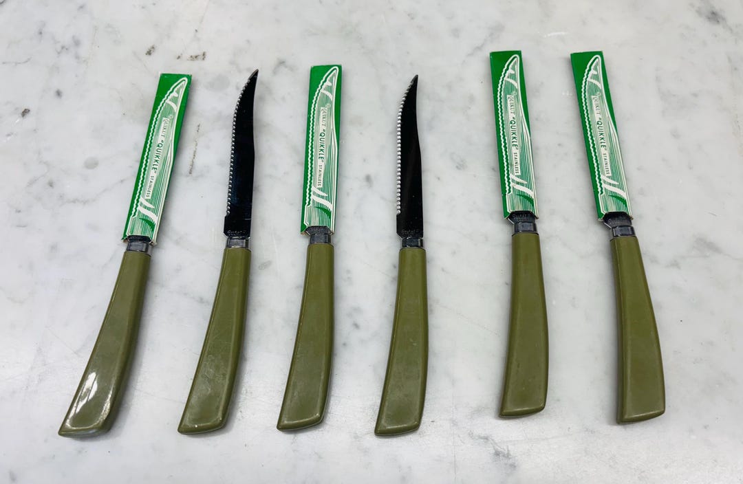 Quikut Quikkle Vintage, Stainless Steel Steak Knives. Set of 6. - Etsy
