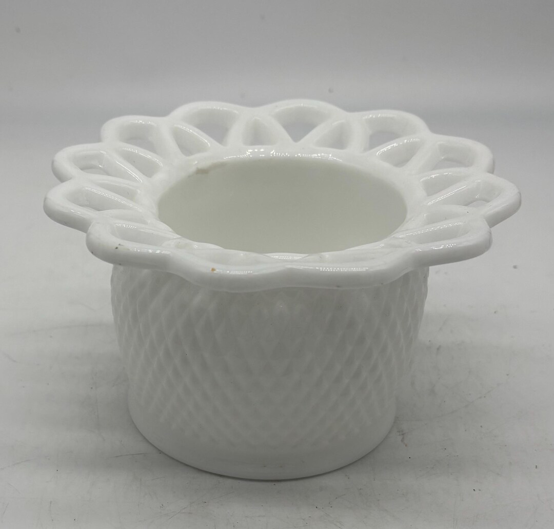 Imperial Glass Compote With Diamond Pattern and Open Lace Edges - Etsy