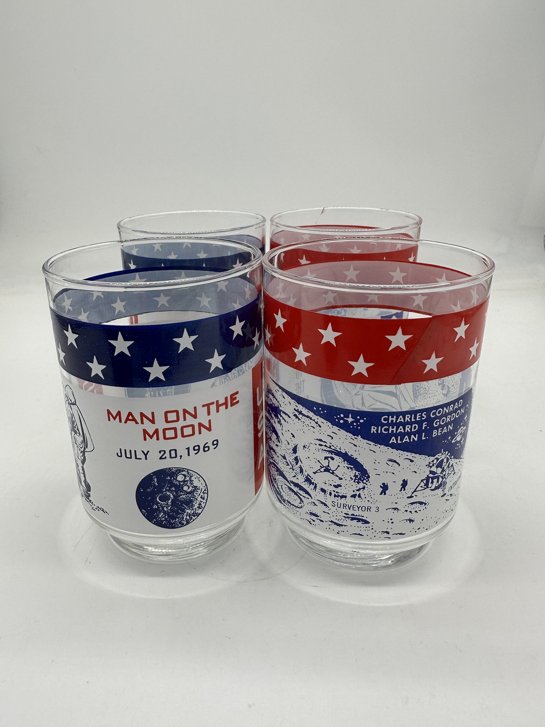 1969 Vintage NASA Apollo 11 and Apollo 12 Drinking Glasses - Etsy
