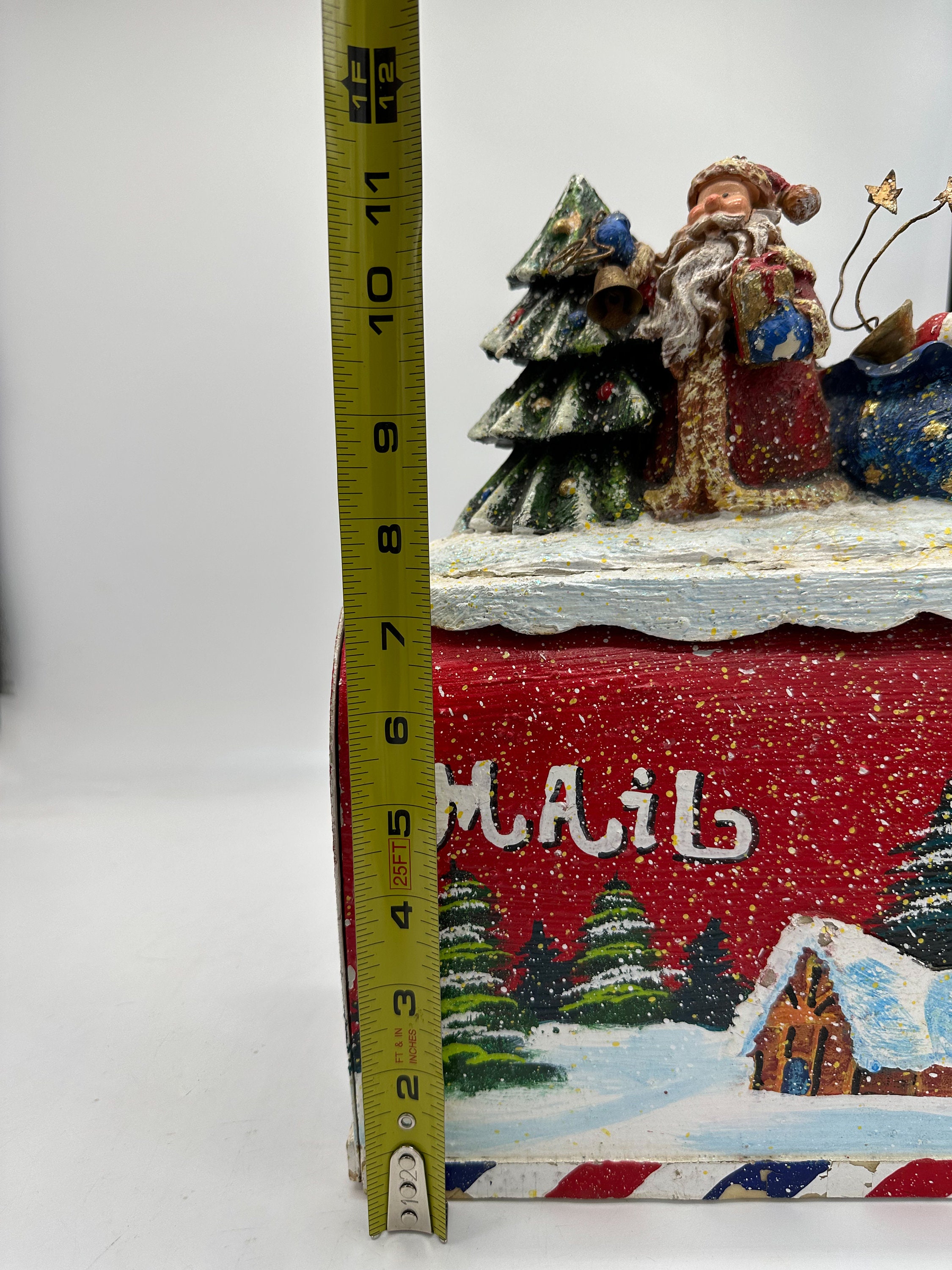 Grandeur Noel Hand Painted Christmas Santa Decorative Metal Mailbox - Etsy