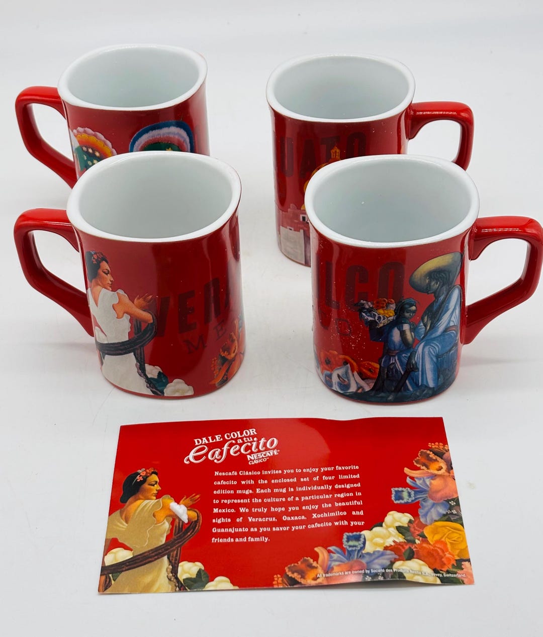 Set of 4 Nescafé Clasico, Vintage Red Mugs. New in the Original Box - Etsy