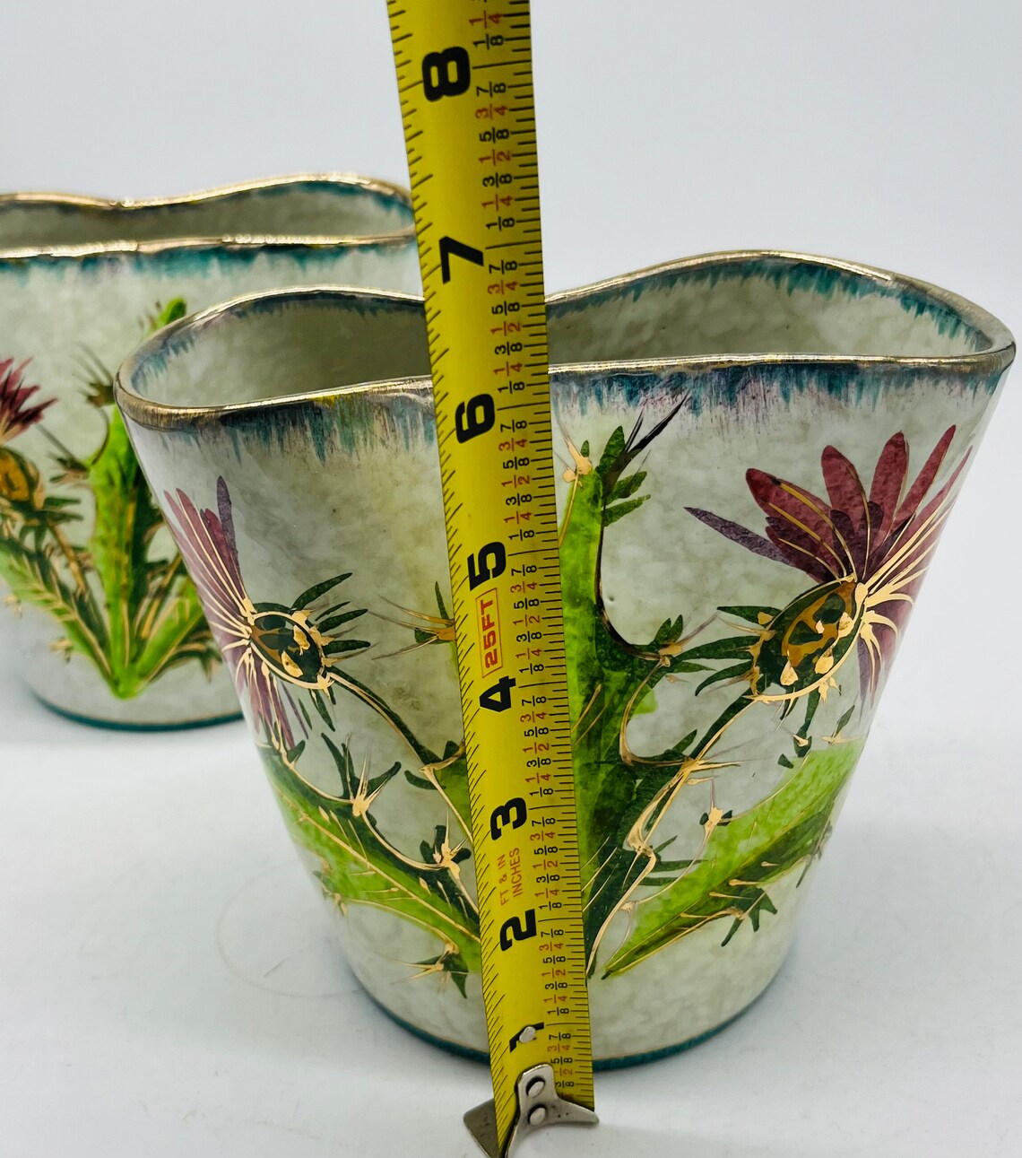Pair of Vintage, Italian, Thistle, Pinch Top, Numbered Vases - Etsy