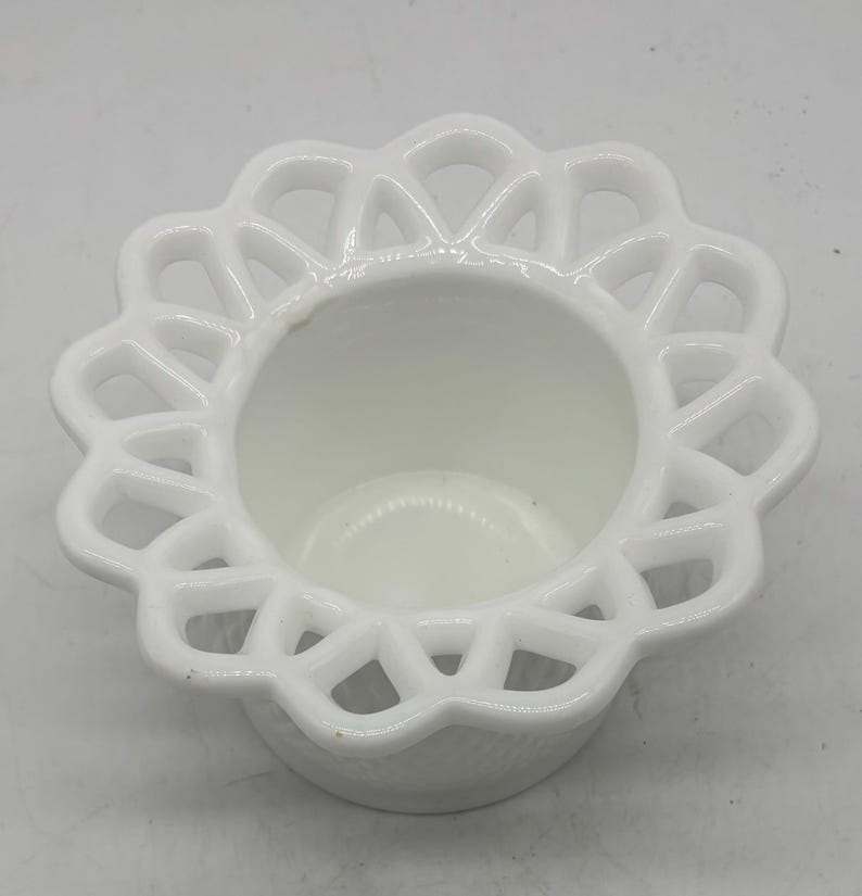Imperial Glass Compote With Diamond Pattern and Open Lace Edges - Etsy