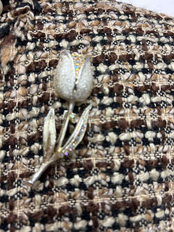 Vintage sparkle tulip brooch - Gem
