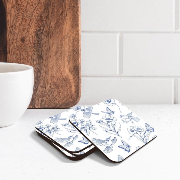Blue Coaster Set - Etsy