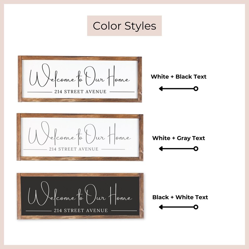 Welcome to Our Home Sign Personalized Address Sign for House Horizontal ...