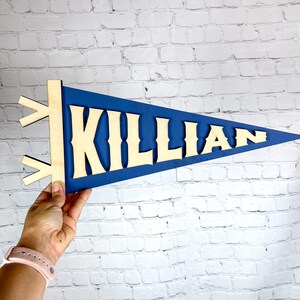 Custom Name Pennant Flag Wood Pennant Sign Boy Nursery Name Sign Girl ...