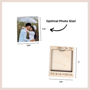 Personalized Couple Photo Frame Magnet for the Fridge, Custom Wood ...