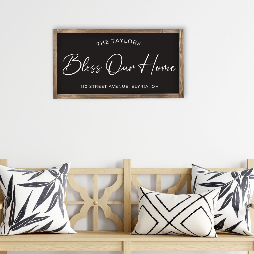 Family Last Name Sign for Home Entrance Decor Home Address Sign Custom ...