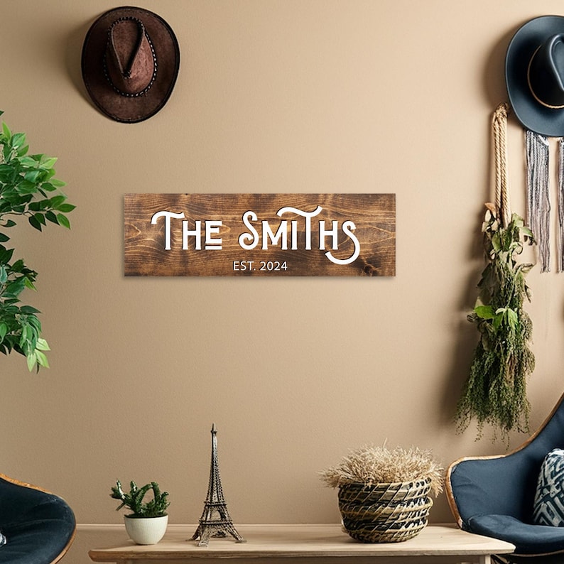 Family Last Name Sign Established Year 3D Wood Sign Western Home Decor ...