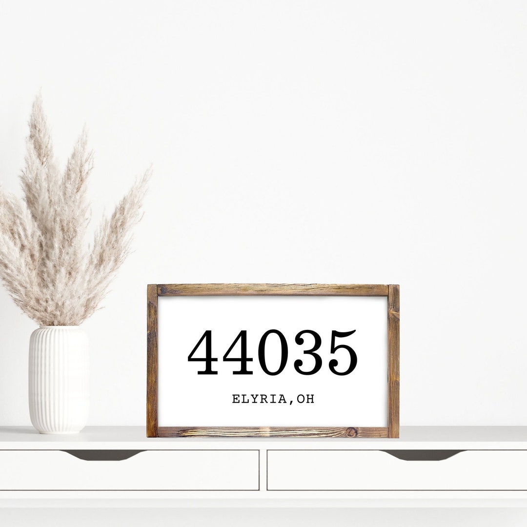 Custom Zipcode Wood Sign, Housewarming Gift First Home, Personalized ...