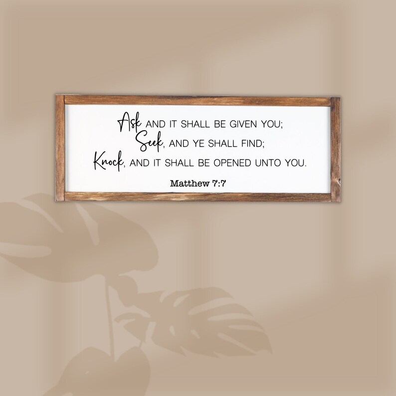 Ask Seek Knock Matthew 7:7 Wood Sign Scripture Wall Decor - Etsy