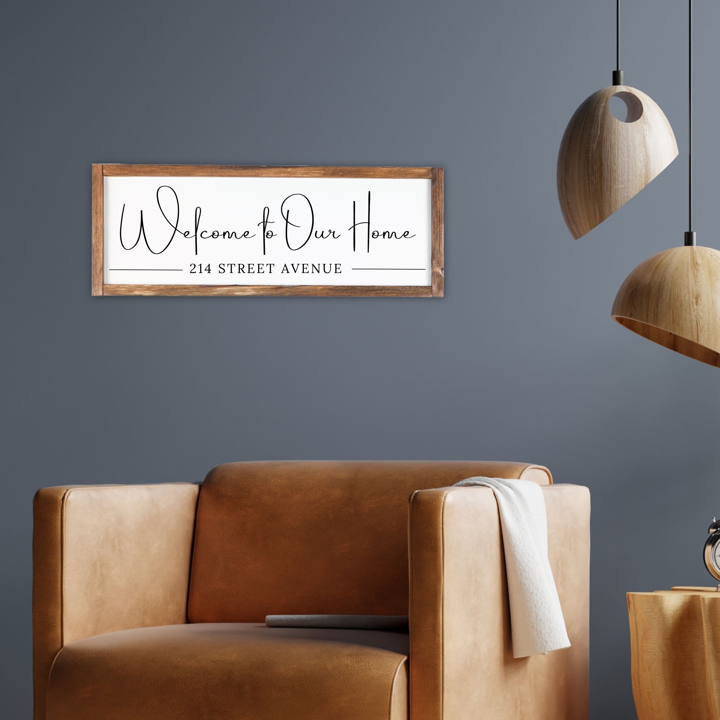 Welcome to Our Home Sign Personalized Address Sign for House Horizontal ...