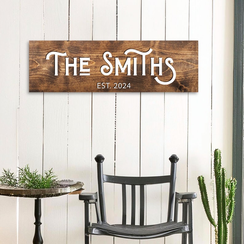 Family Last Name Sign Established Year 3D Wood Sign Western Home Decor ...