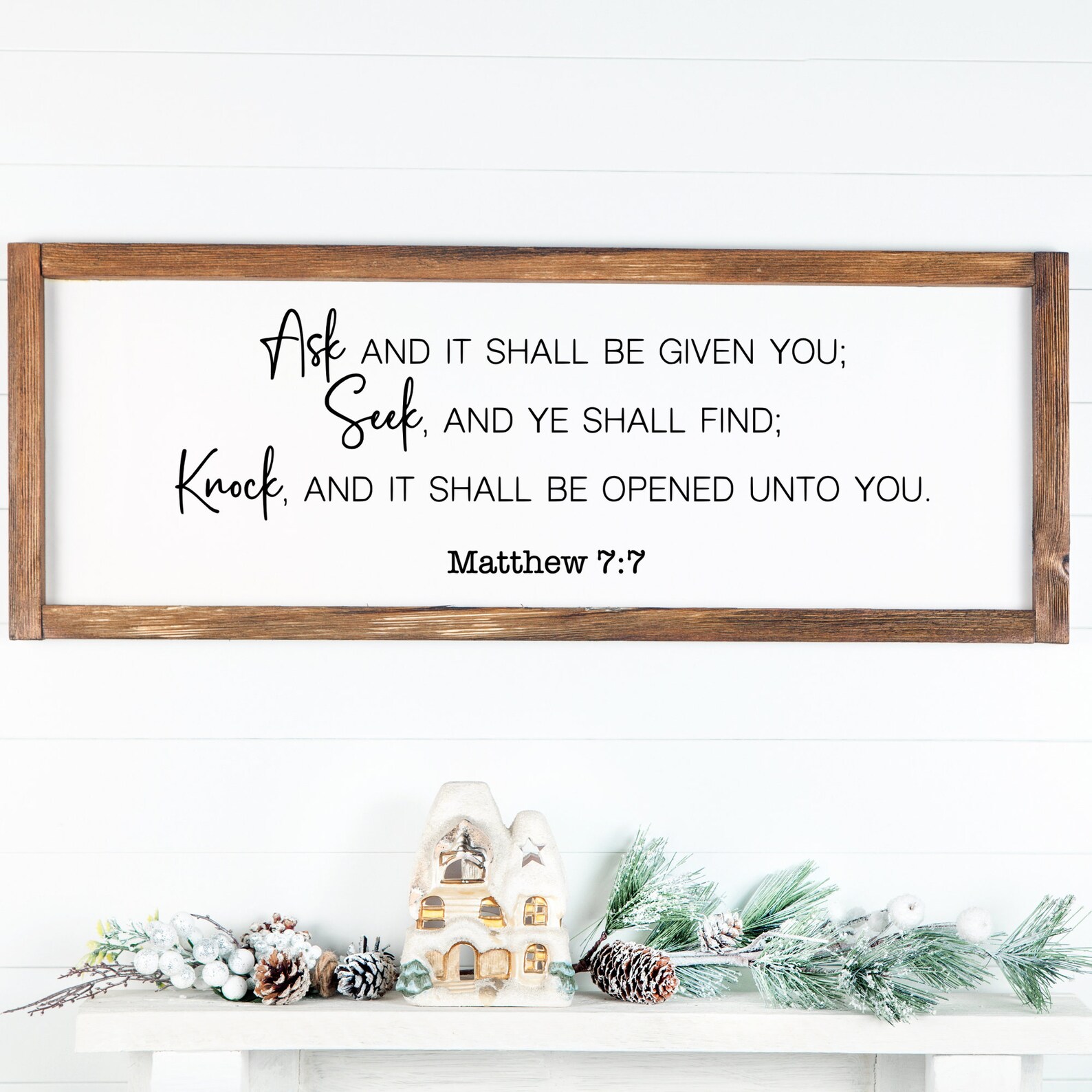 Ask Seek Knock Matthew 7:7 Wood Sign Scripture Wall Decor - Etsy