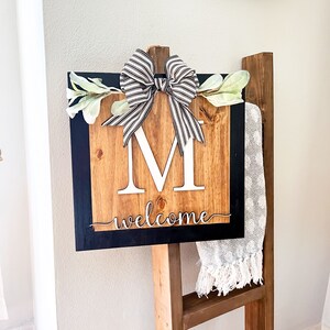 Custom Welcome Square Door Sign, Year Round Wreath for Front Door, New ...