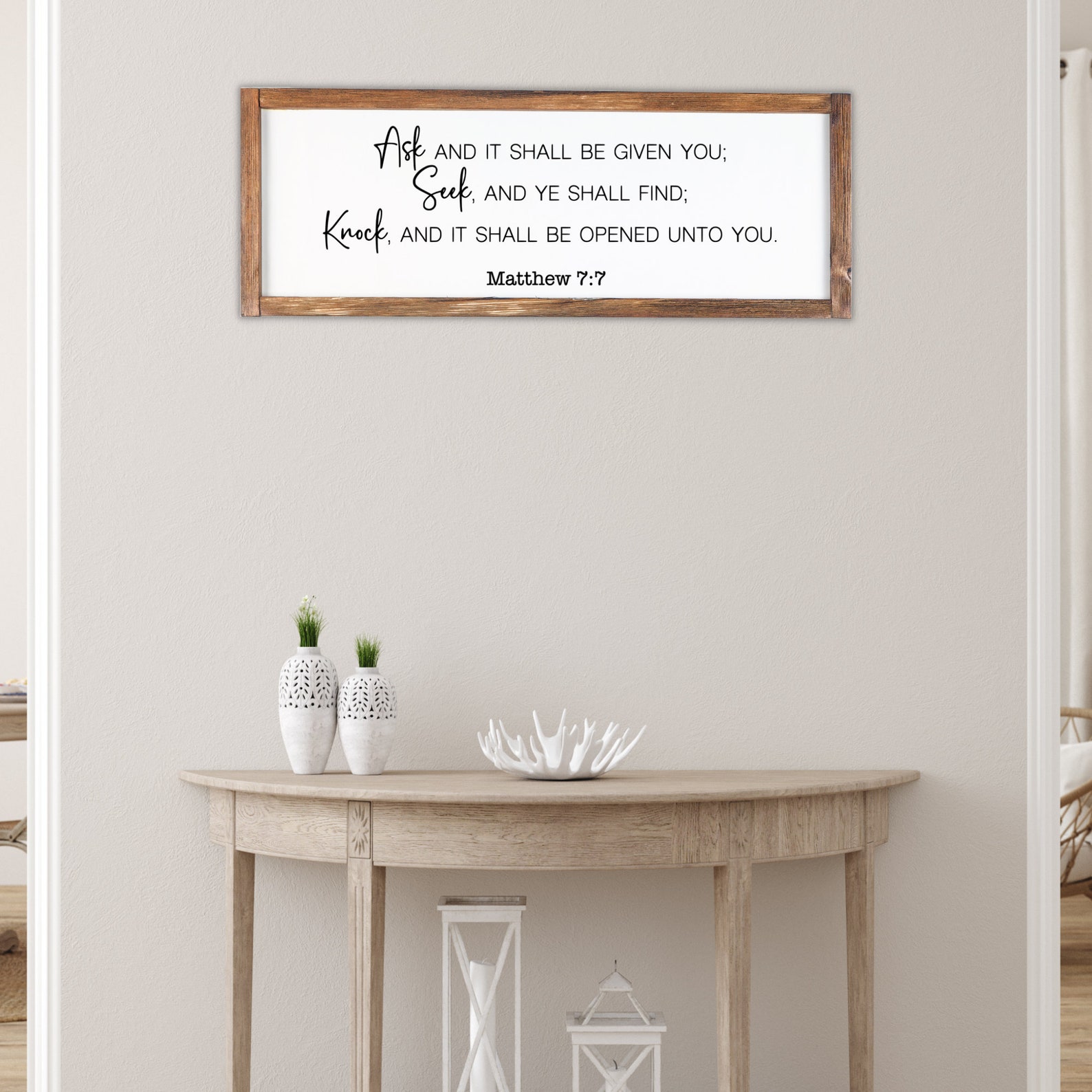 Ask Seek Knock Matthew 7:7 Wood Sign Scripture Wall Decor - Etsy