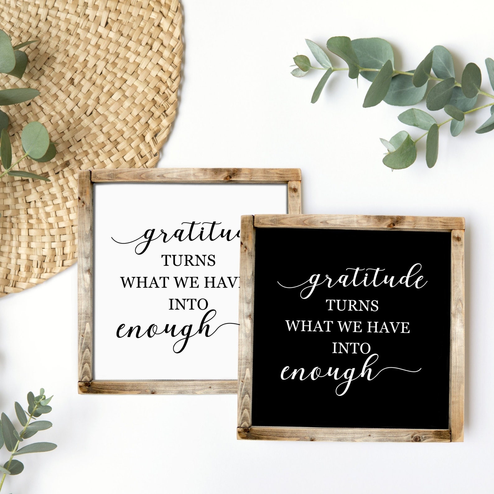 Gratitude Turns What We Have Into Enough Wood Sign Gratitude - Etsy