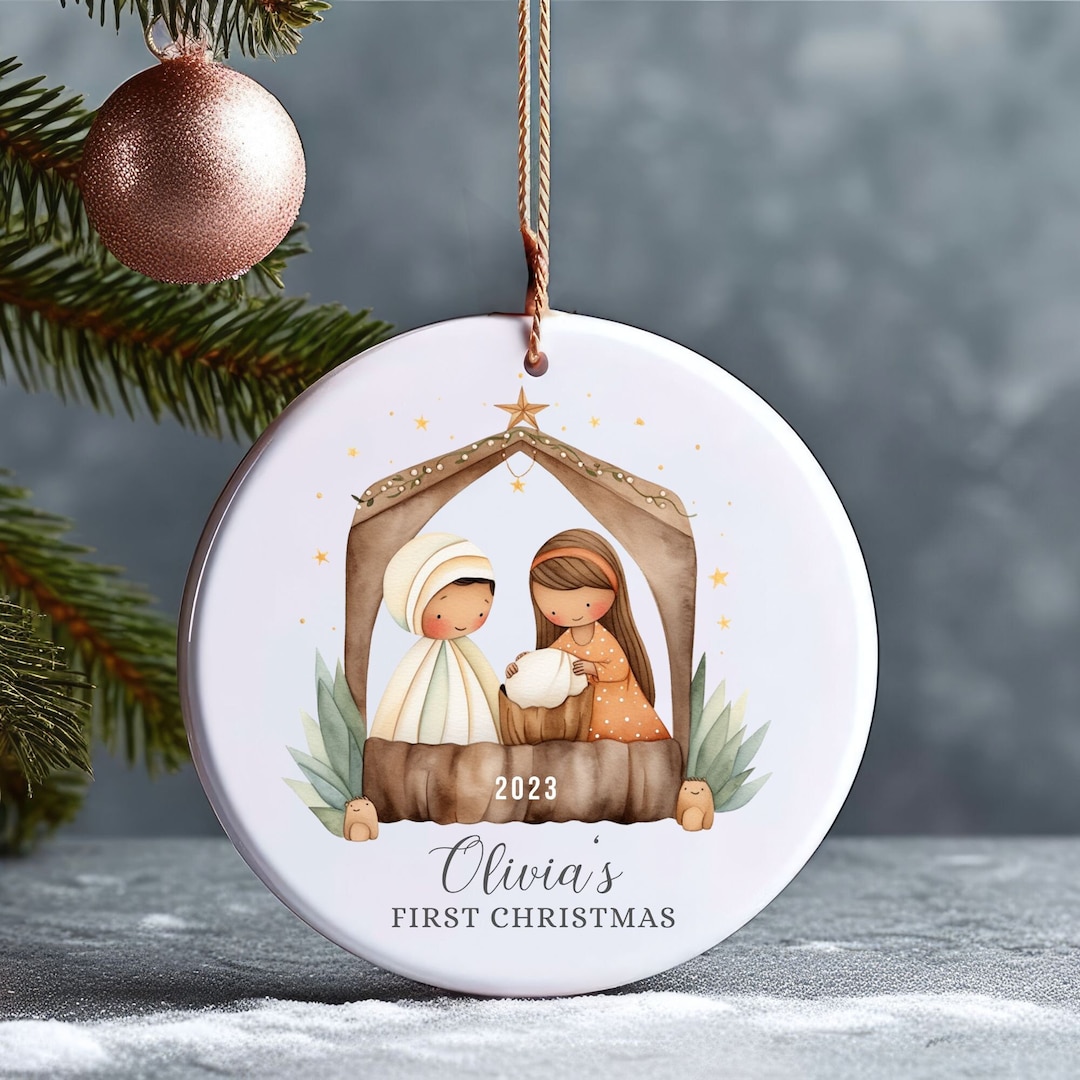 Baby’s First Christmas Nativity Ornament, Catholic Baby Gift ...