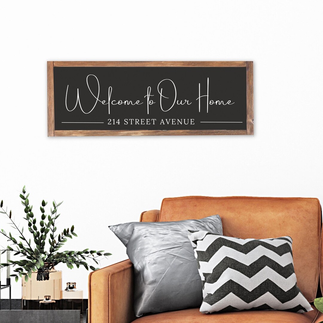 Welcome to Our Home Sign Personalized Address Sign for House Horizontal ...