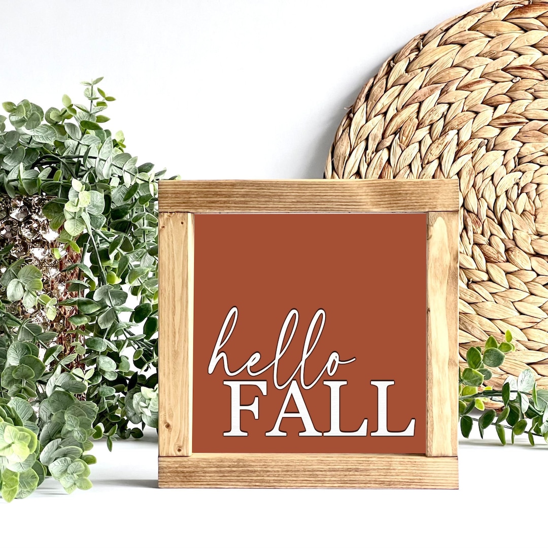 Hello Fall Sign, Fall Wood Signs, Small Fall Signs, Autumn Sign, Boho ...