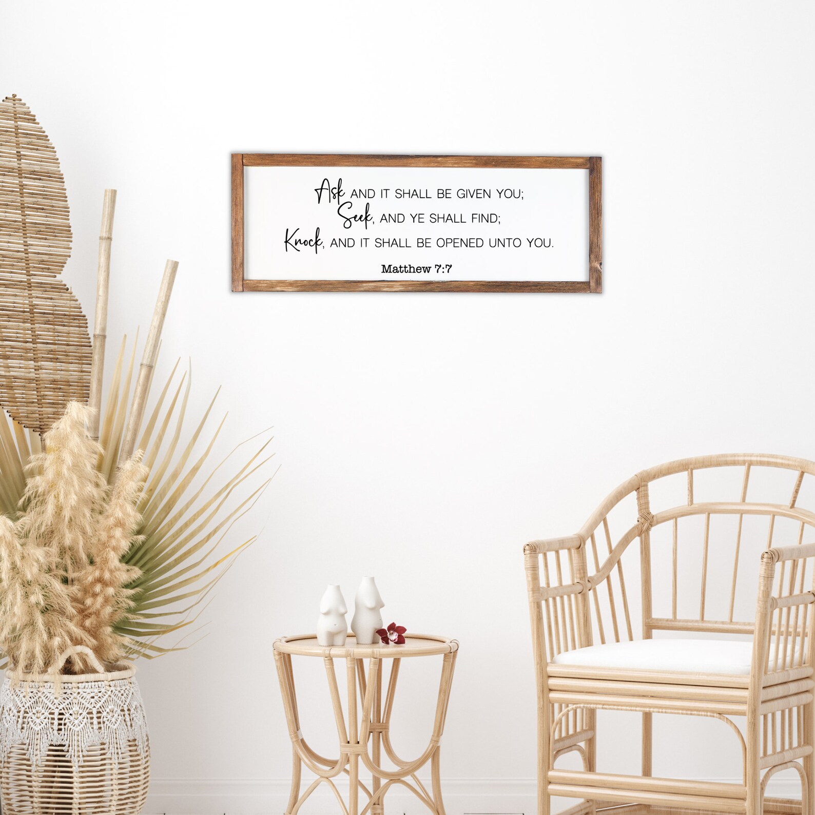 Ask Seek Knock Matthew 7:7 Wood Sign Scripture Wall Decor - Etsy