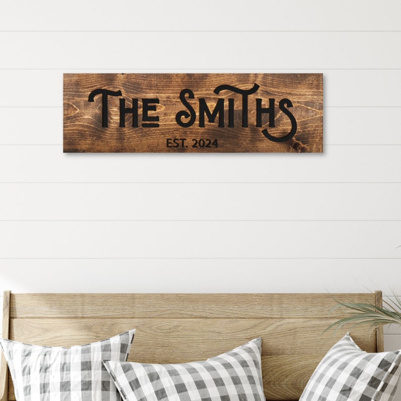 Family Last Name Sign Established Year 3D Wood Sign Western Home Decor ...