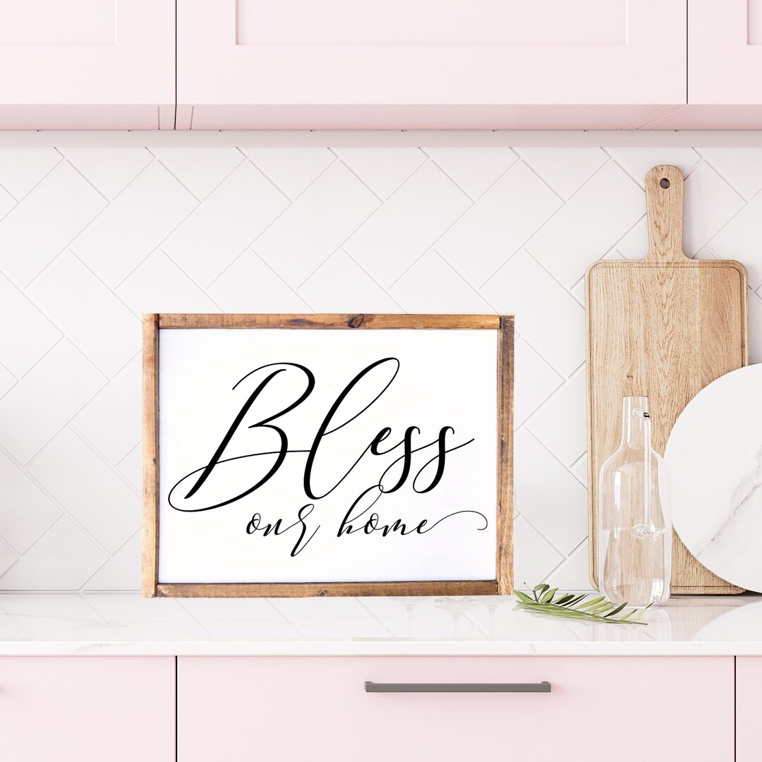 Bless Our Home Sign, Christian Home Decor Gift, Housewarming Gift First ...